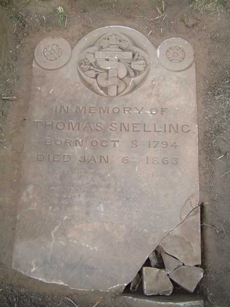 KLF • View topic - Thomas Snellings missing grave stone.